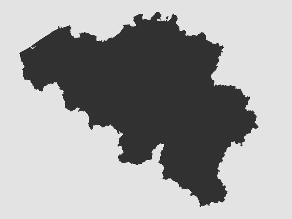 Mapa Belgie - kovový obraz na zeď Velikost: 100cm