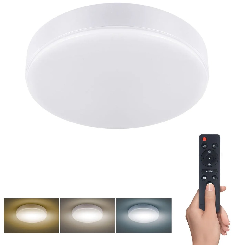 SOLIGHT LED osvětlení LECCE CCT 36W, 2160lm, 30cm, dálkový ovladač, stmívatelné, bílé