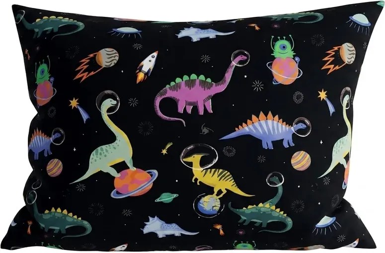 Sada dětského povlečení z mikrovlákna DINO SPACE barevné + povlak na polštář 50 x 70 cm ZDARMA