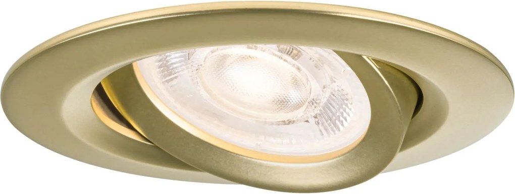 P 92419 LED vestavné svítidlo Nova Plus GU10 Flat IP65 93mm 3x4,9W 230V stmívatelné 2700K zlatá mat - PAULMANN