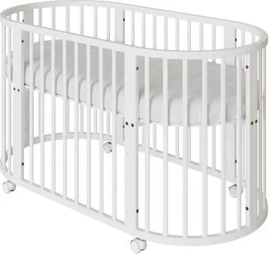 Dětská rostoucí postýlka 3v1 oválná + matrace New Baby bílá