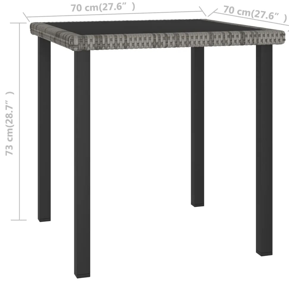 vidaXL Marketos 3dílný zahradní jídelní set polyratan šedý