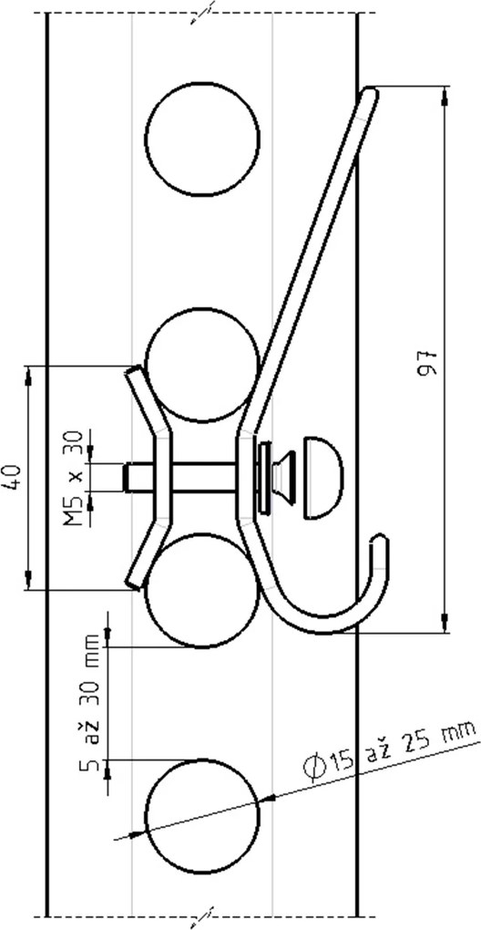 Aqualine, Háček na topné těleso, bílá, 2602S