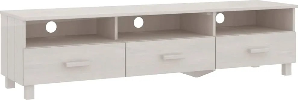 TV stolek HAMAR bílý 158 x 40 x 40 cm masivní borovice 340473