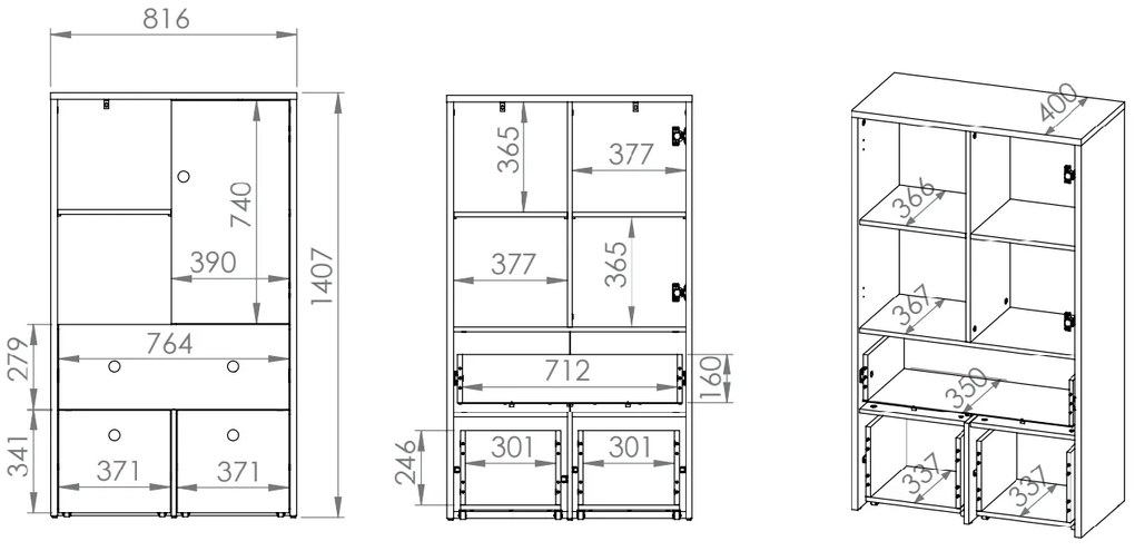 Komoda CESAR CS08 82cm