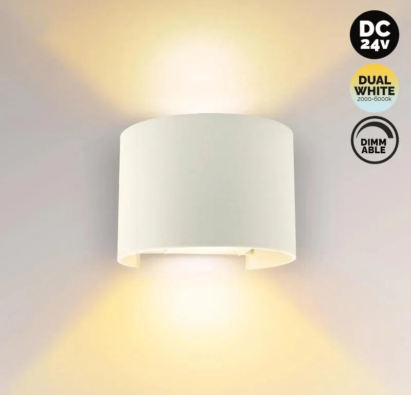 Kama lights led nástěnné svítidlo 24v dual white wl135r 12w ip65 barva: bílá