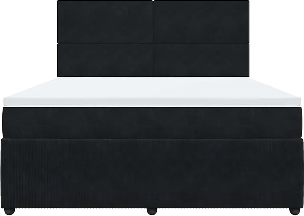 Box spring postel s matrací černá 180x200 cm samet 3294702