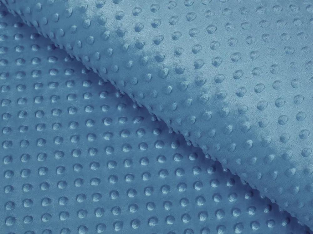 Biante Dětský povlak na polštář Minky 3D puntíky MKP-044 Kovově modrý 40 x 40 cm