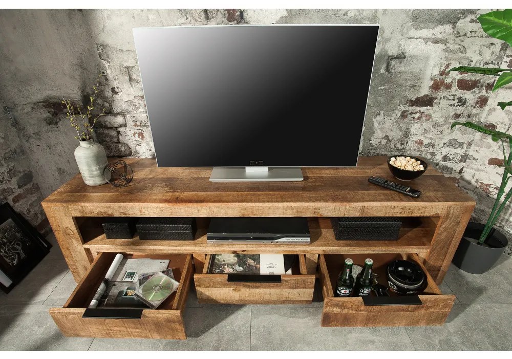 Massive home | TV stolek z mangového dřeva Iron craft 170 cm