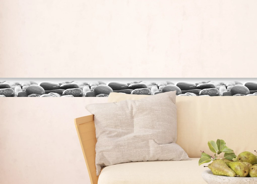 Samolepící bordura na zeď Kameny na Pláži | 5 m x 13.8 cm | DWB8215