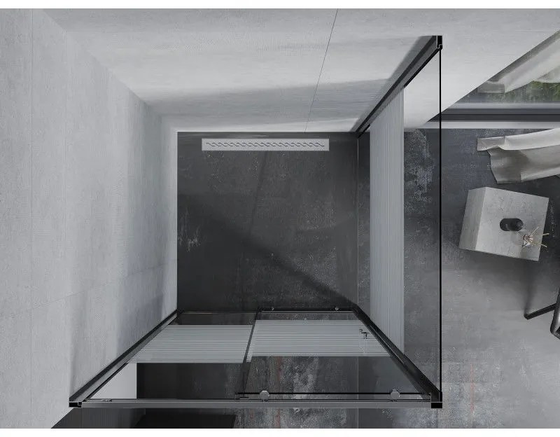 Mexen APIA sprchový kout 90x90, čiré-pásy / chromový profil, 840-090-090-01-20