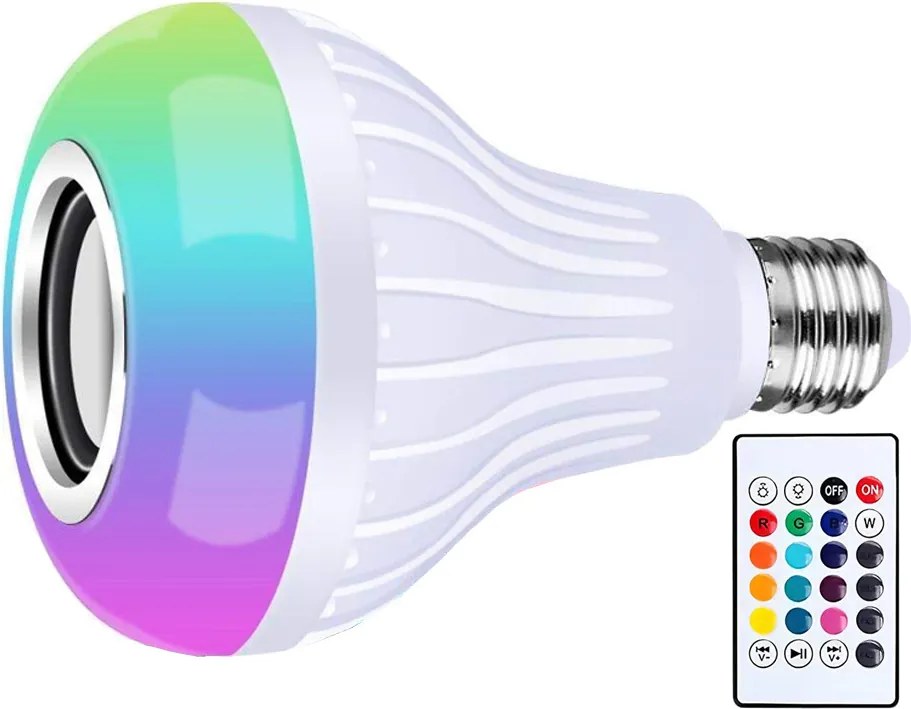 Verk Group Led barevná žárovka rgb reproduktor bluetooth dálkové ovládání