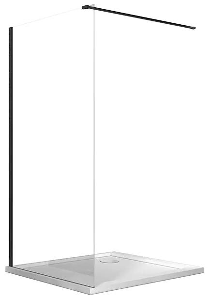 Besco Sprchový kout Walk-In AVEO B 90 (100, 110, 120, 130, 140), výška 195 cm Rozměry (cm): šířka: 100, Barva profilů a typ výplně: profily: černá, výplň: transparent