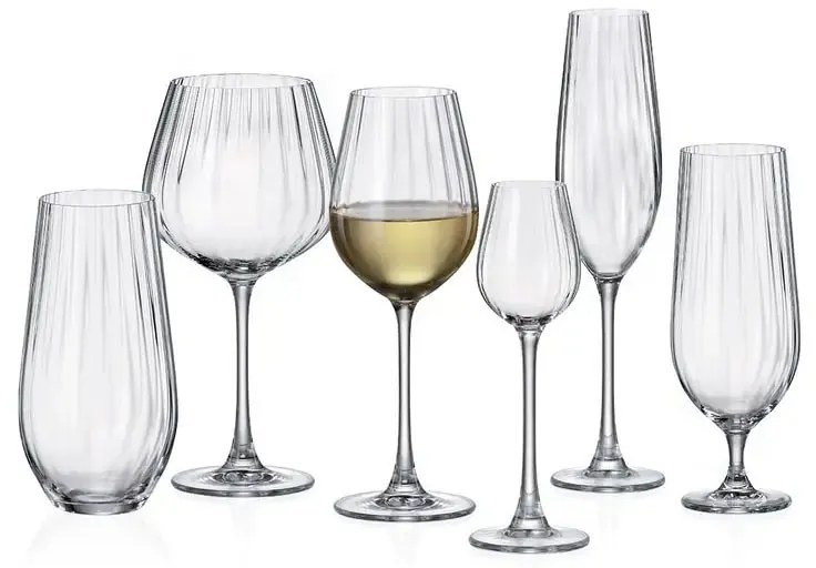 BOHEMIA COLUMBA OPTIC SKLENICE NA ŠAMPAŇSKÉ 260ML SADA 6KS