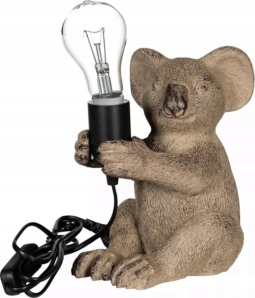 Lampa Medvídek Koala Stolová Noční E27 šedá 22 cm boho dekorativní