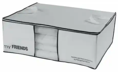 Compactor Úložný box na 2 peřiny Compactor "My Friends " 58,5 x 68,5 x 25,5  cm, bílý polypropylén | BIANO