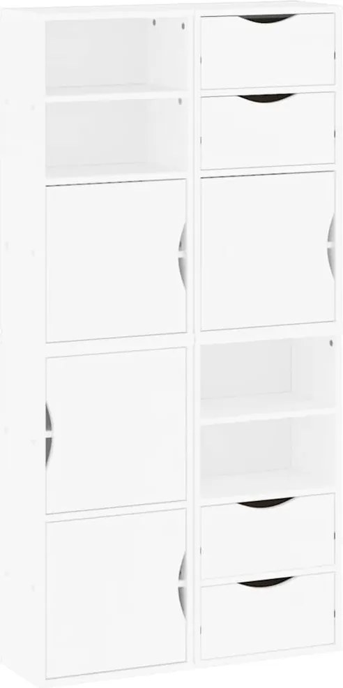 Boční skříňky 4 ks "ODDA" Bílá 40x24x79 cm Borovicový masiv 3365349