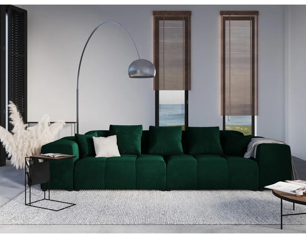 Zelený sametový polštář k modulární pohovce Rome Velvet - Cosmopolitan Design