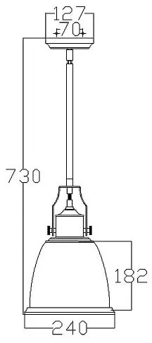 Feiss FE-HOBSON-P-M-AB - Lustr na tyči HOBSON 1xE27/60W/230V bronzová