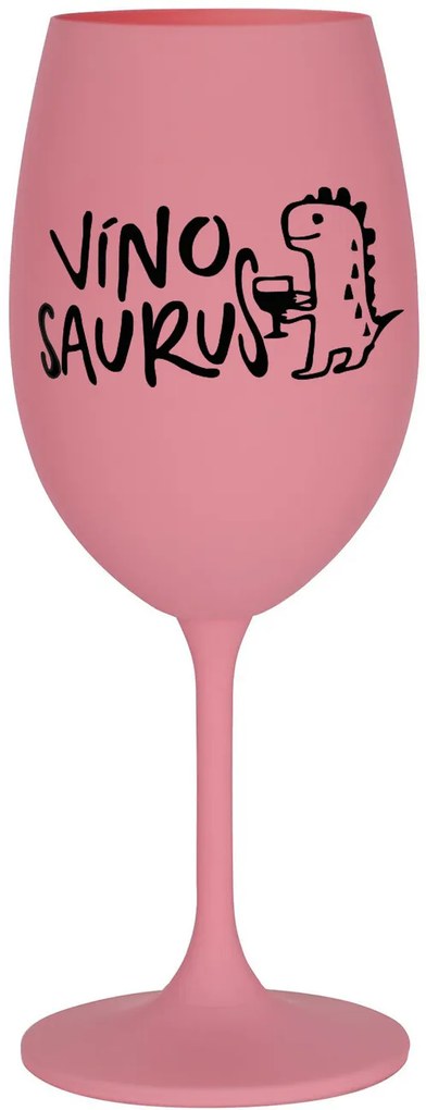 VÍNOSAURUS - růžová sklenice na víno 350 ml
