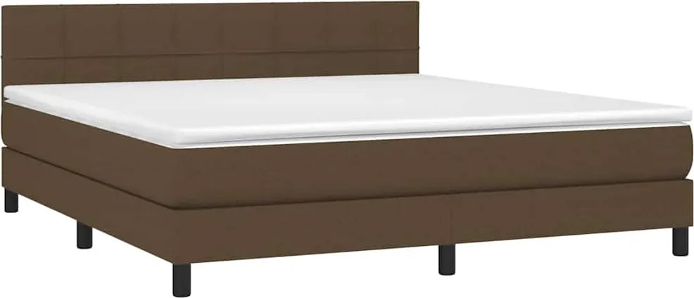 Box spring postel s matrací a LED tmavě hnědá 160x200 cm textil 3133168