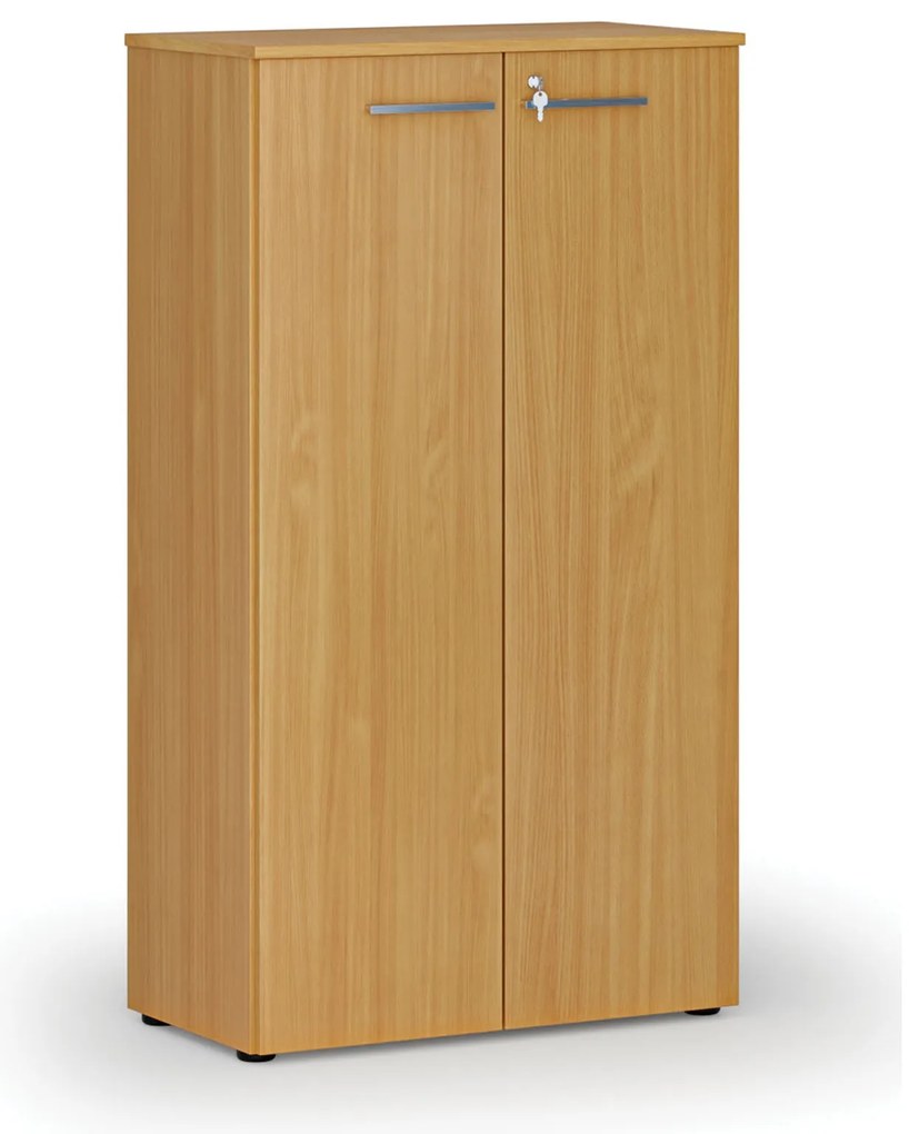 Kancelářská skříň s dveřmi PRIMO WOOD, 800 x 420 x 1434 mm, buk