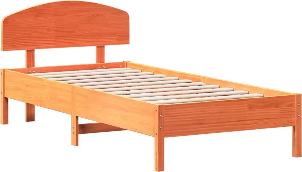 Postel bez matrace voskově hnědá 100 x 200 cm masivní borovice 3207220