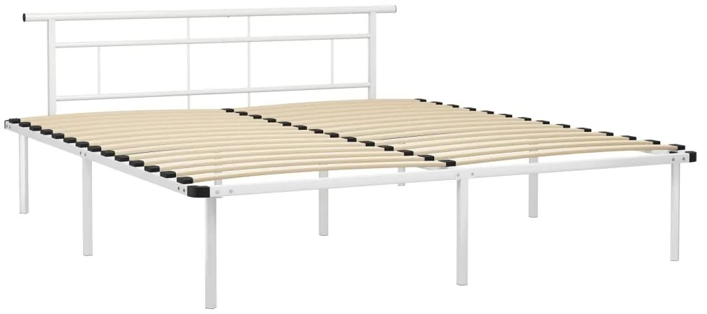 vidaXL Marketos Rám postele bílý kov 200 x 200 cm