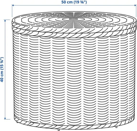 TOLKNING Taburet s úložným prostorem, ručně vyrobené ratan