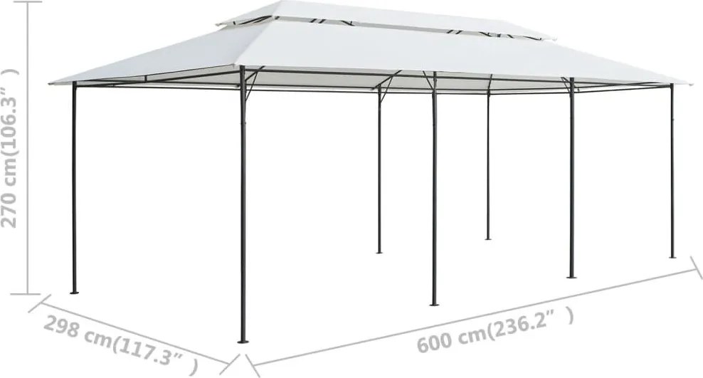 vidaXL Zahradní altán 600 x 298 x 270 cm bílý 180 g/m² [310072]