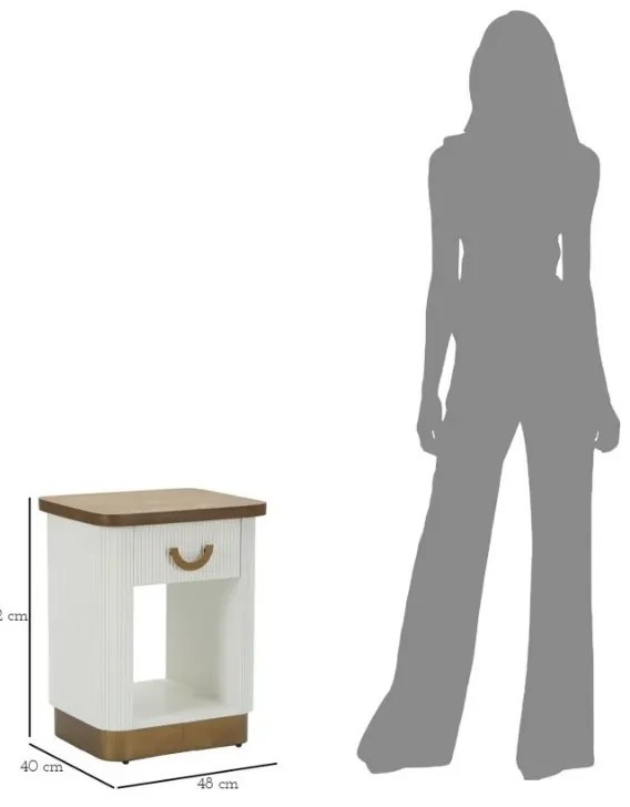 Designový noční stolek Tahigwa 48 cm bílý