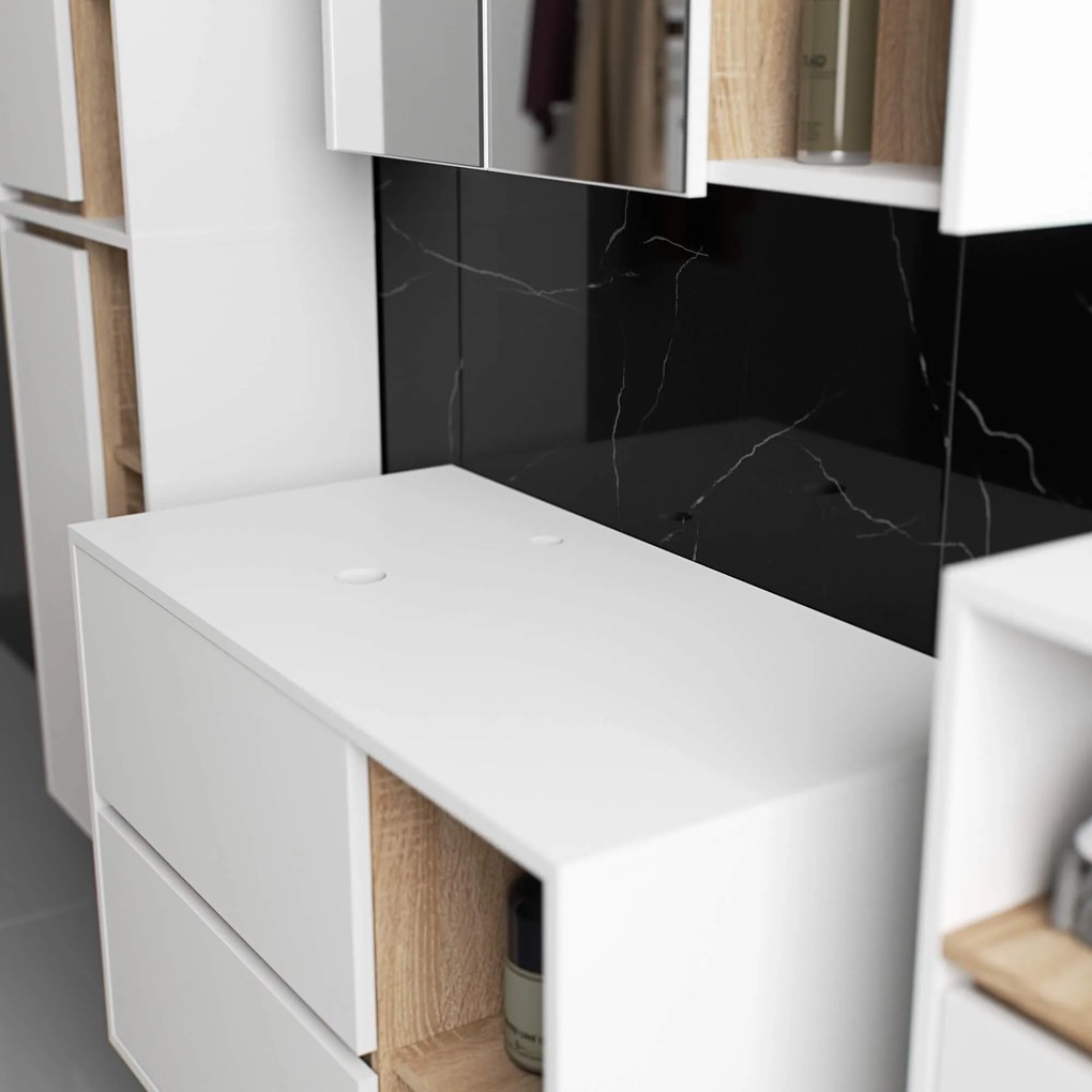 Závěsná skříňka pod umyvadlo VAMI s otvory 90 cm - výběr z 6 provedení