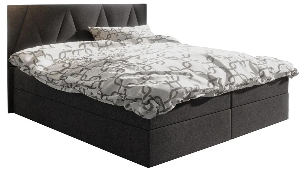 Manželská postel Boxspring 160 cm Fade 3 (černá) (s matrací a úložným prostorem). 1046509