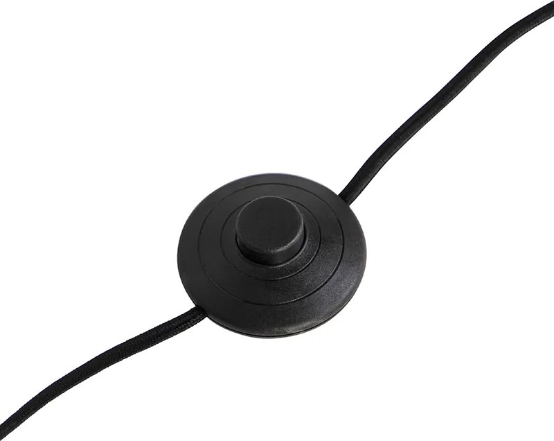 Moderní stojací lampa černá s béžovým buklé stínidlem 50 cm - Simplo