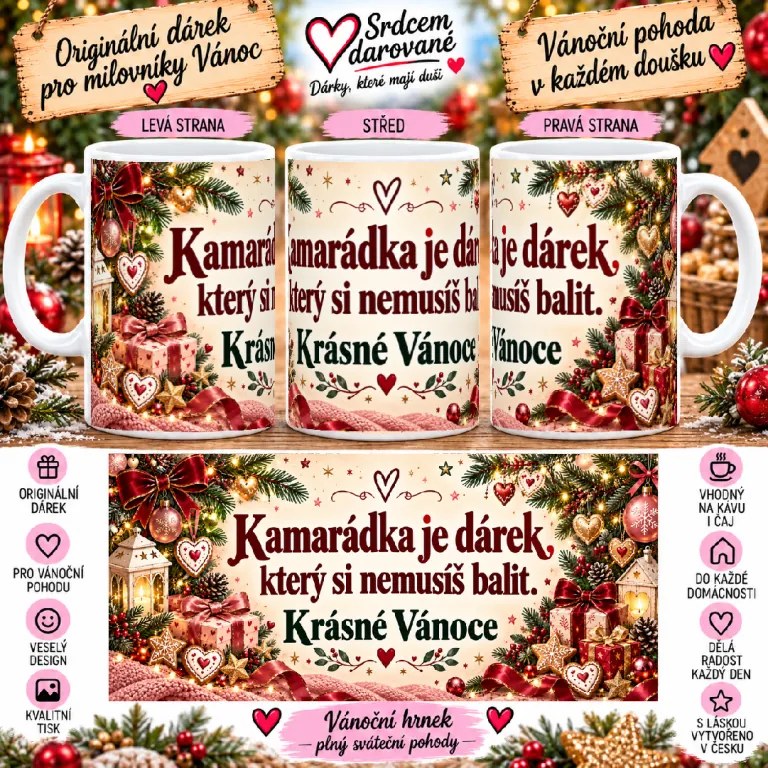 Vánoční hrnek pro kamarádku – 300 ml