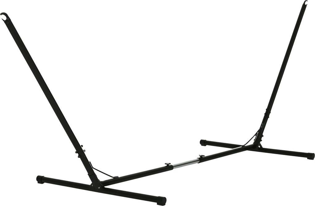 Outsunny Nastavitelný Zahradní Houpací Síťový Stojan 313-388x109x116 cm, Kovová Konstrukce pro Vnitřní a Vnější Použití, Maximální Zatížení 120 kg | A