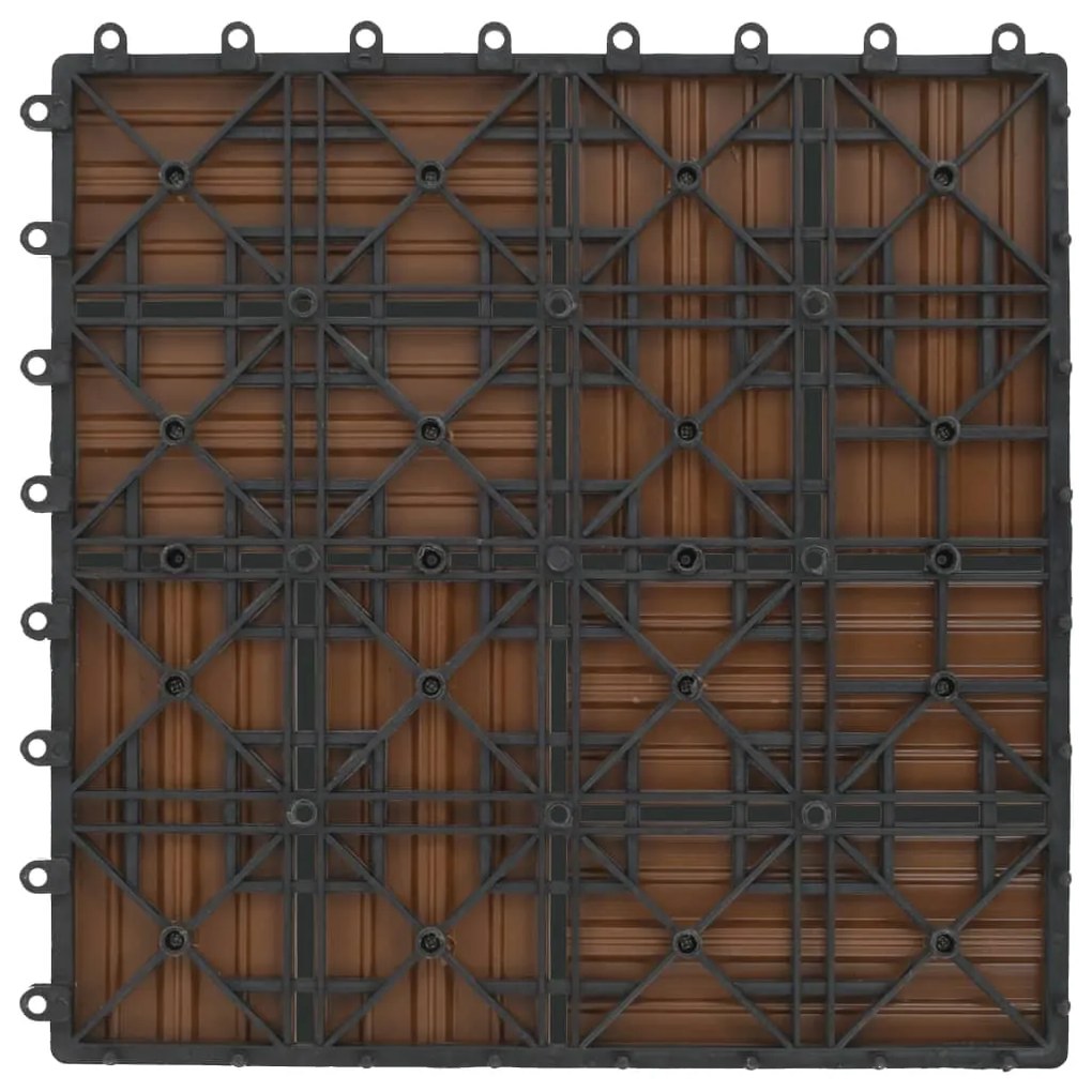 22 Ks Terasové Dlaždice 30 X 30 Cm 2 M² Wpc Teakový Odstín