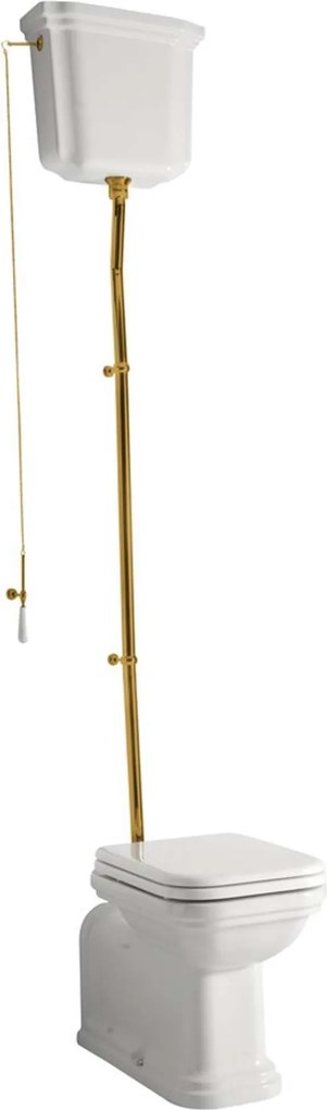 Sapho Kerasan Waldorf - WC kombi, vario odpad, bílá/bronz WCSET20-WALDORF