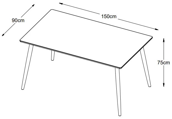 Designový jídelní stůl Tallys 150 cm kouřový dub