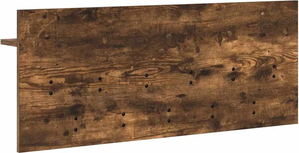 věšák, nástěnný, 1 prkno, háčky, kompozitní dřevo, 40x100x12 cm, kouřový dub, Dekorino TK20260019