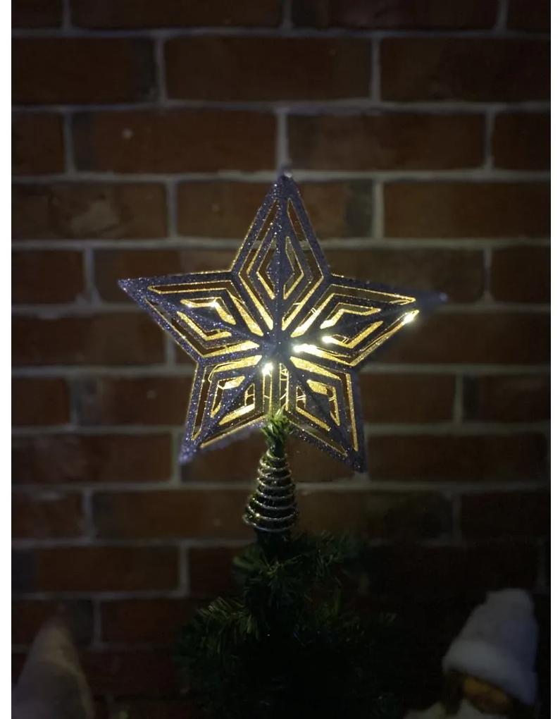 Vánoční hvězda na stromeček s osvětlením 28 cm Vánoční motiv: Romantická