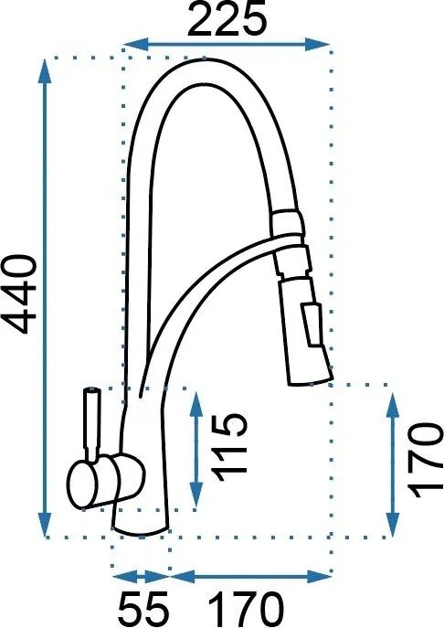 Rea Gaspar, vysoká dřezová baterie, černá-zlatá lesklá, REA-B1019