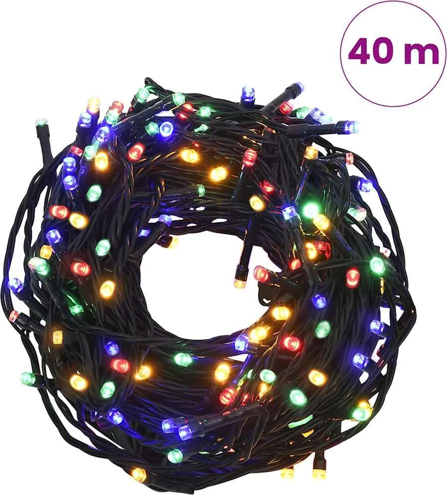 Světelný řetěz se 400 LED vícebarevný 40 m 8 světelných efektů 328827