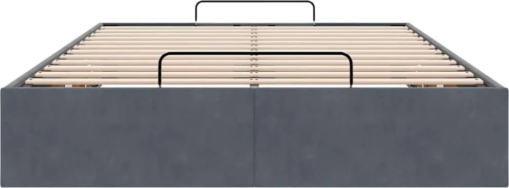 Osmanský rám postele bez matrace tmavě šedá 120x190 cm samet 3310950