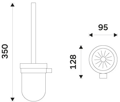 Nimco WC štětka, rukojeť černá mat NAVA - NA 28094KU-B