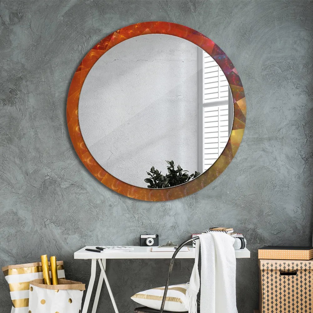 Kulaté dekorativní zrcadlo Spirálová abstrakce fi 100 cm