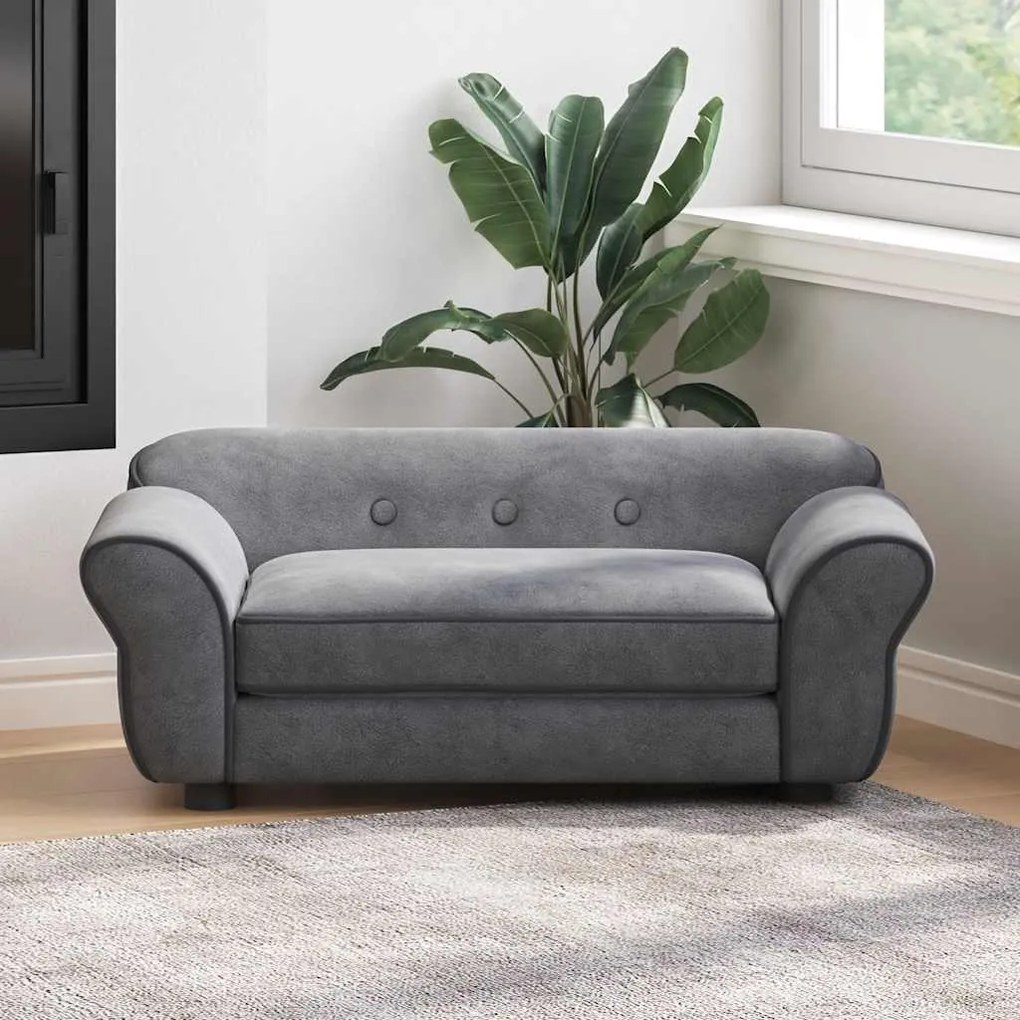 Pohovka pro psy tmavě šedá 72 x 45 x 30 cm plyš 171039