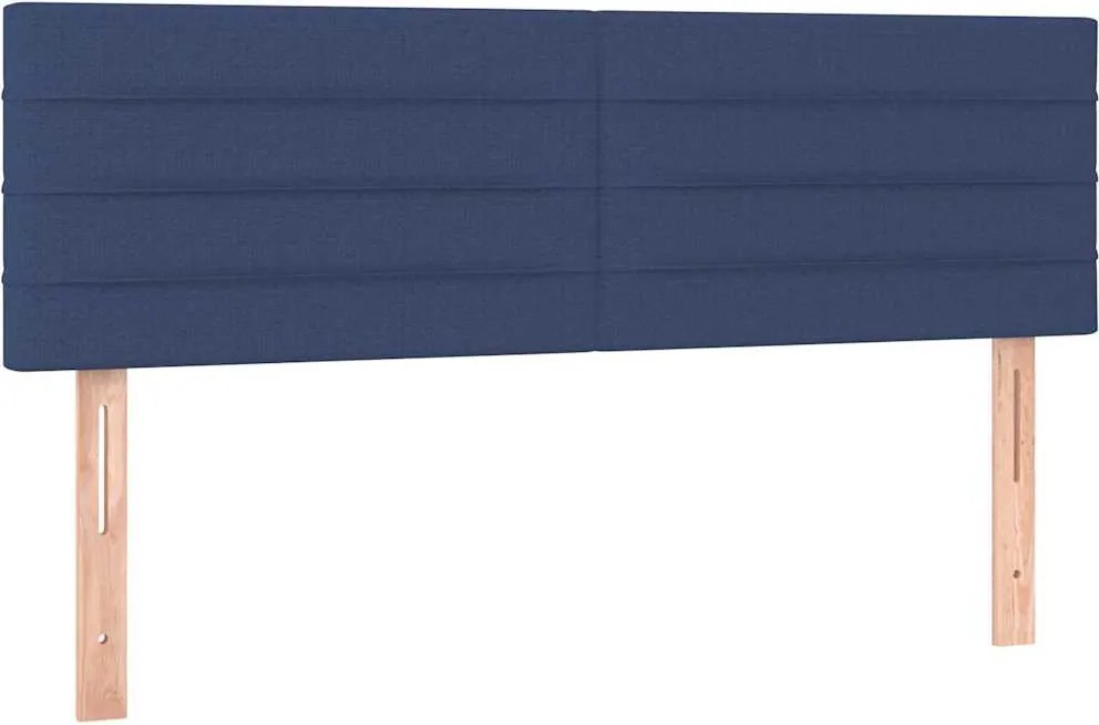 Box spring postel s matrací a LED modrá 140x190 cm textil 3133235
