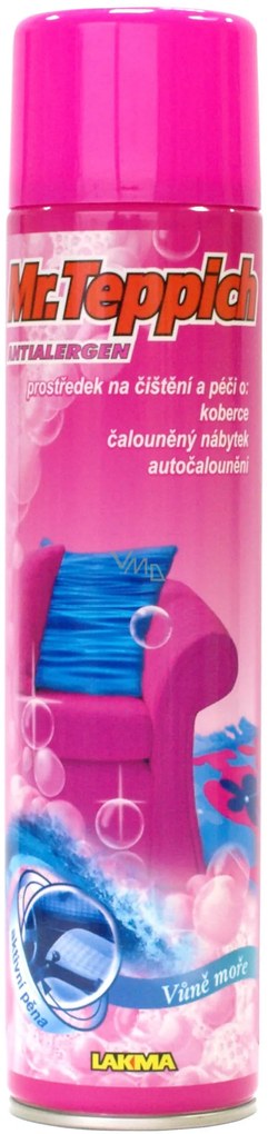 LAKMA MR.TEPPICH - SUCHÁ PĚNA PRO ČIŠTĚNÍ KOBERCŮ A ČALOUNĚNÍ Balení: 600 ml - vůně moře