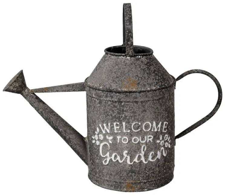 Dekorační plechová konev Welcome – 47x18x38 cm